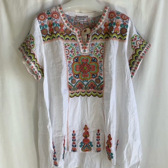 Johnny Was | Tops | Johnny Was For Sundance Embroidered Linen Top ...